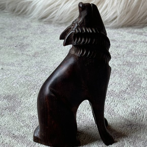 Art | Hand Carved Wood Howling Wolf Figurine | Poshmark